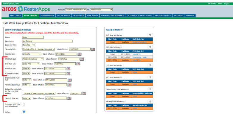 RosterApps Rule Sets – OSCAR Portal