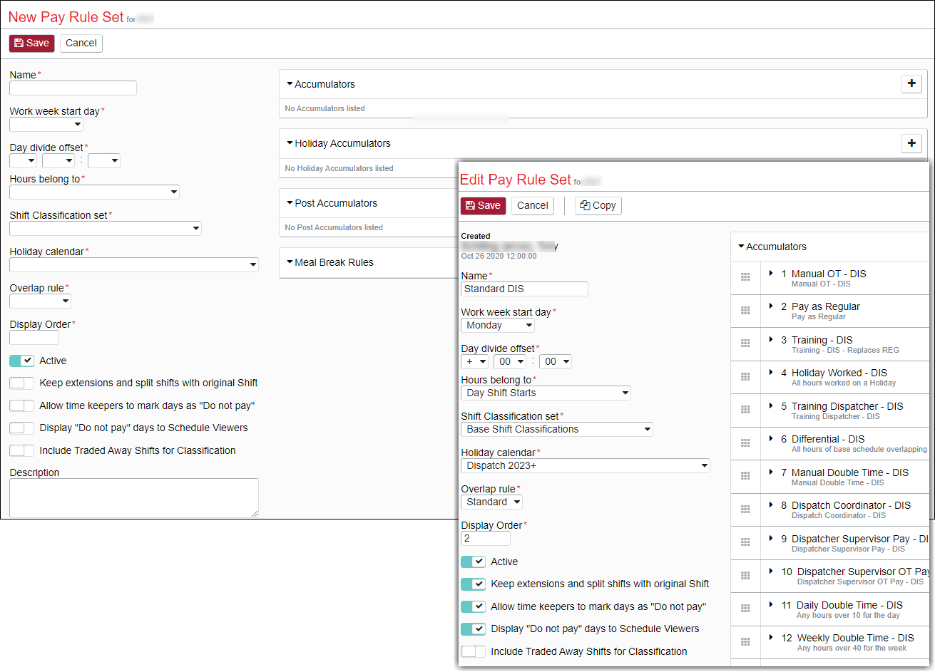 Pay Rule Sets – OSCAR Portal
